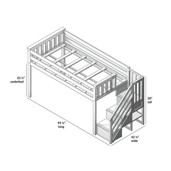 Harriet Bee Kittitas Twin Solid Wood Low Loft Bed by Harriet Bee Reviews Wayfair